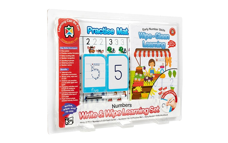 WRITE & WIPE LEARNING SET EARLY NUMBERS – KIDSGOODS