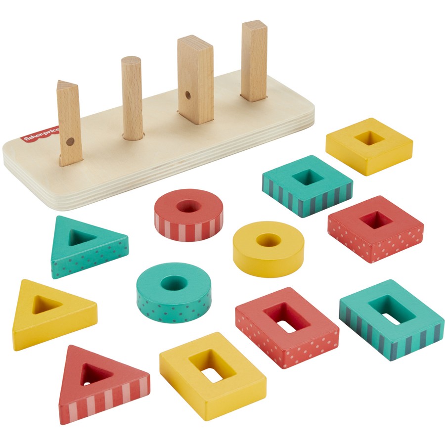 FISHER PRICE WOODEN SHAPE STACKER – KIDSGOODS