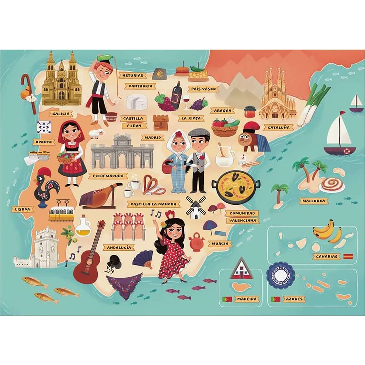 RAVENSBURGER MAP OF SPAIN & PORTUGAL 100PC – KIDSGOODS
